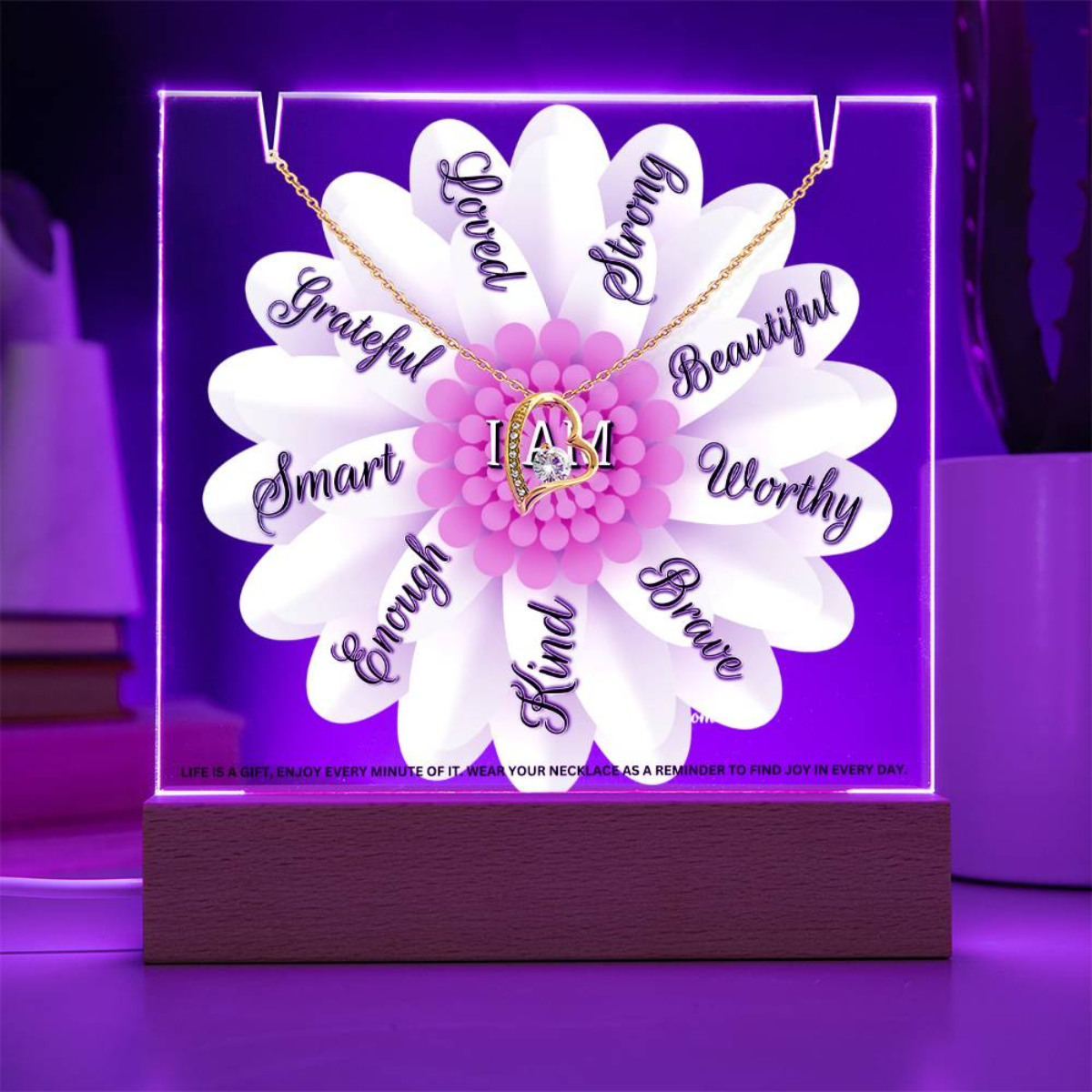 Acrylic LED Plaque & Necklace Gift Set – Jewelry Gifts For Family